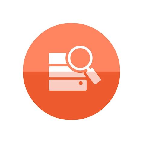 premium vector database search icon in flat color circle style