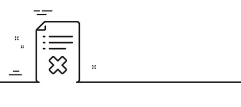 reject file line icon decline document sign vector image