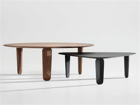 Low Triangular Solid Wood Coffee Table Kuyu Triangular Coffee Table