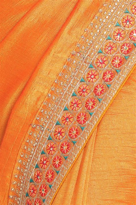 Buy Mustard Yellow Embroidered Saree Online In India Mohey Saree For