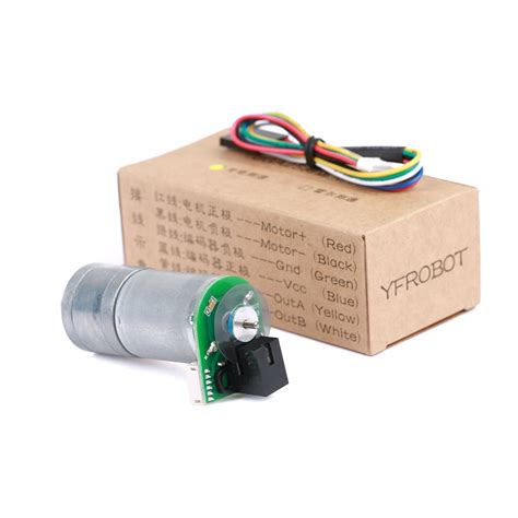 Yfrobot Metal Gearmotor Ga25 12v With 360 Cpr Encoder Photoelectric Sp Yfrobot