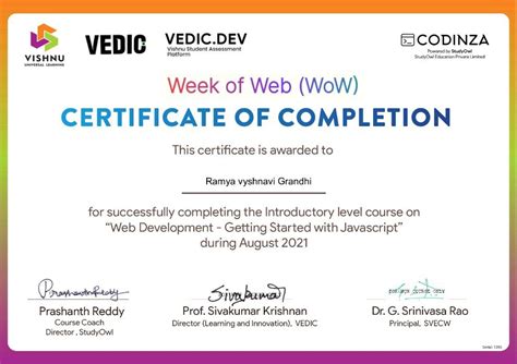 Ramya Vyshnavi Grandhi On Linkedin Webdevelopment Vedic