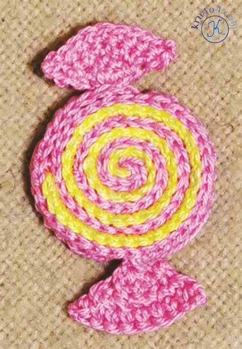 Леденец связанный крючком яркая конфета столбиками без накида Яркие конфеты Леденец на