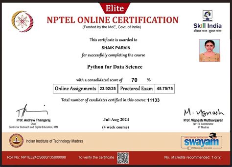 Parvin Shaik On Linkedin Pythonfordatascience Nptel Swayam