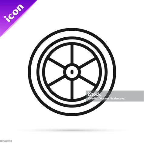 흰색 배경에 격리 된 검은 줄 자전거 휠 아이콘 자전거 경주 익스트림 스포츠 스포츠 장비 벡터 1에 대한 스톡 벡터 아트 및