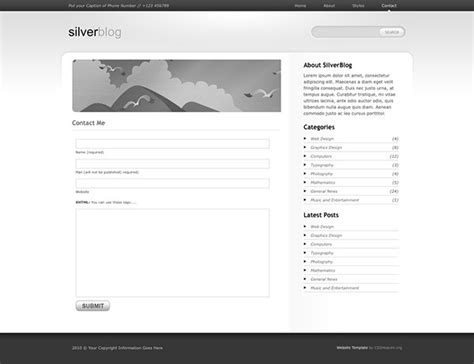 CSS Template Silver Blog Behance