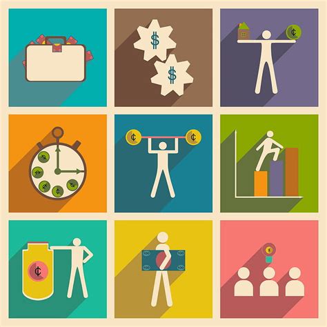 그림자 개념 세련 된 비즈니스 아이콘 벡터와 평면 Ai Eps Uidownload