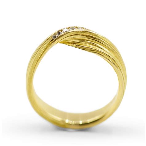 Absolu Fold Yellow Gold And Diamond Ring Tomfoolery London