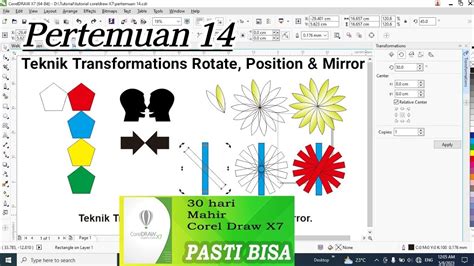 Pertemuan Teknik Transformations Rotate Position Dan Mirror Di Corel Draw X YouTube