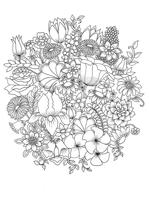 World Of Flowers Detailed Coloring Pages Flower Coloring Pages Flower