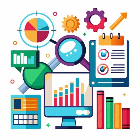 Colorful Illustration With Data Charts And Graphs Premium Ai Generated Vector