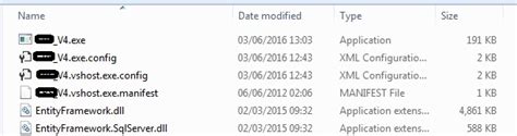 C Winforms With Ef6 And Net Version 40 Not Able To Open Executable