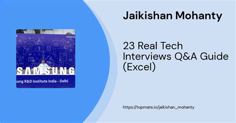 23 Real Tech Interviews Qanda Guide Excel With Jaikishan Mohanty
