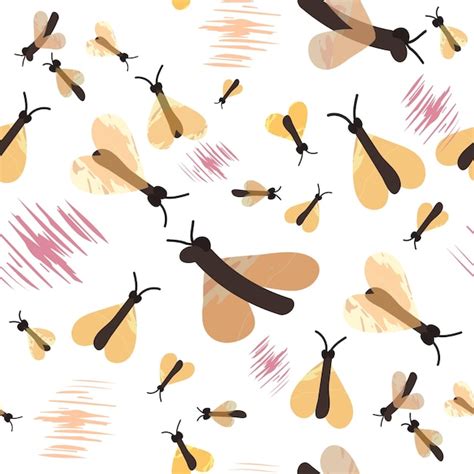 Premium Vector Moths Seamless Pattern Vector Illustration On White Background
