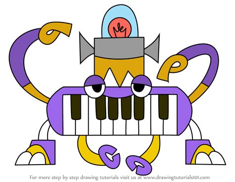 How To Draw Electric Piano Mixel From Mixels Mixels Step By Step