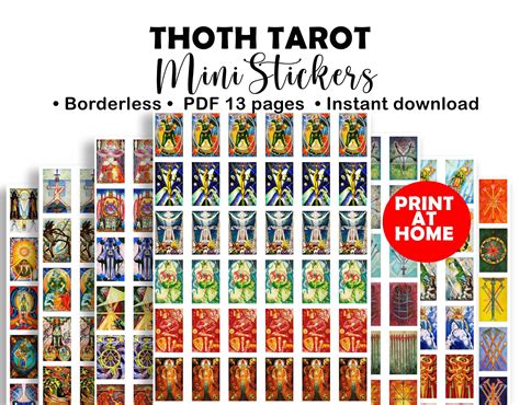 Best 13 Printable Tarot Cards Borderless Thoth Stickers Mini Tarot