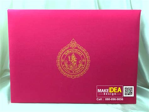 ผลงานปกใส่ใบประกาศนียบัตร วัดชีสระอินทร์ จ เพชรบุรี เป็นงานผ้าโทเร สกรีนโลโก้สีทอง โดดเด่น สวย