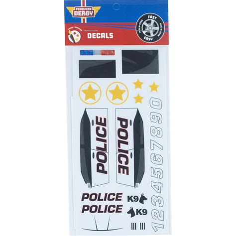 Pinewood Derby Pre Cut Police Car Decals Casual Adventure Outfitters