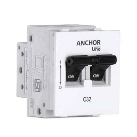 Anchor Uno Mini Modular Mcb 20 A 2 Pole 3 Ka C Curve