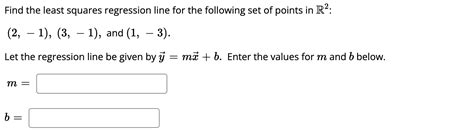 solved find the least squares regression line for the