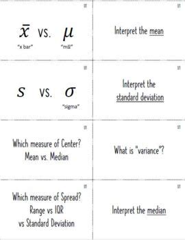 AP Statistics Unit Flashcards Exploring One Variable Data READY TO PRINT