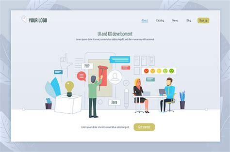 Ui와 Ux 개발입니다 모바일 데스크톱 응용 프로그램 개발을 인터페이스입니다 개발에 대한 스톡 벡터 아트 및 기타 이미지 개발 건물 외관 건축하기 Istock