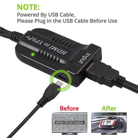 Hdmi To 1080p Component Video Ypbpr 5rca Rgb Converter Adapter R L Aud — Battery Mate