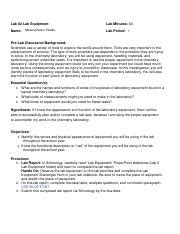 Lab Equipment Names Functions And Proper Use In Chemistry Course Hero