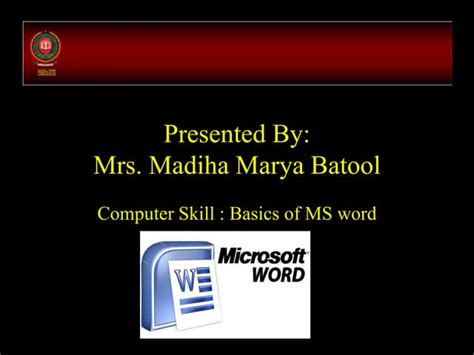 Ms Word Introduction Document For Beginners Pptx