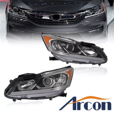 For 2016 2017 Honda Accord Sedan 4dr Led Drl Headlights Headlamp