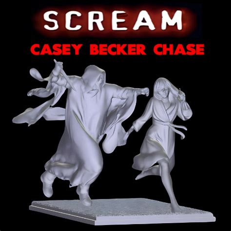 👾 Scream Ghostface Chasing Casey Becker Diorama Model・ 3d File For 3d