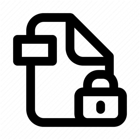 Document File Folder Text Lock Protection Secure Icon Download On Iconfinder