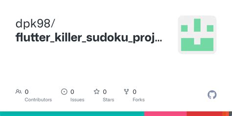 Github Dpk98flutterkillersudokuproject