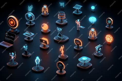 Premium Photo Virtual Assistant Icons And Symbols Representing