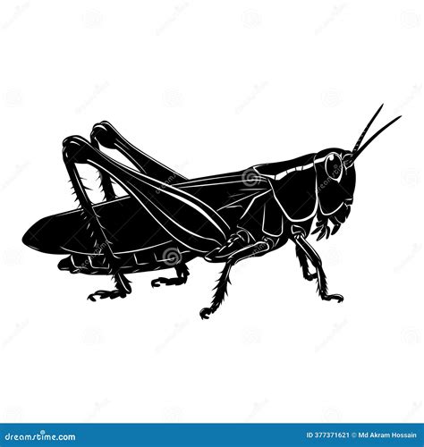 Grasshopper Silhouette Cartoon Vector 264352229