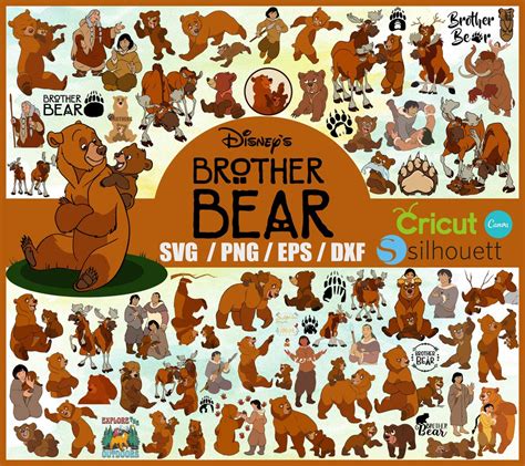 Disney Brother Bear Clip Art Watercolor Png Svg Bundle Digital