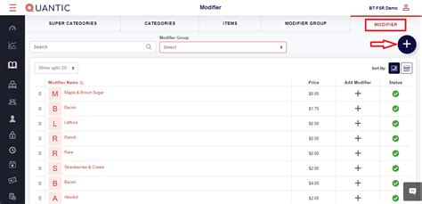 Modifier Groups Modifiers Management Quantic POS Support