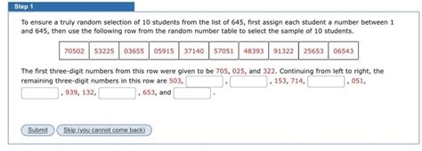Solved To Ensure A Truly Random Selection Of 10 Students