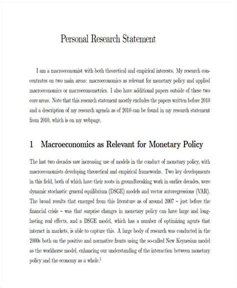 10 Research Statement Examples To Download