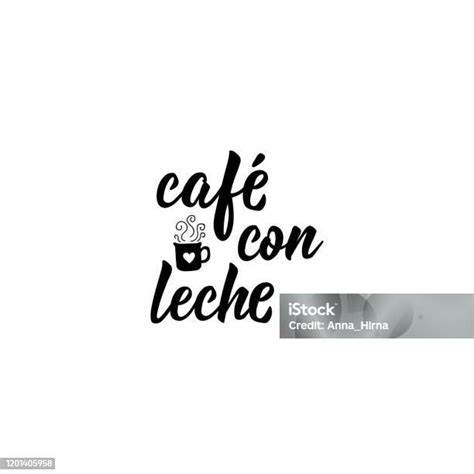 우유와 커피 스페인어 글자 잉크 일러스트레이션 현대 브러시 서예 검은색에 대한 스톡 벡터 아트 및 기타 이미지 검은색 격언 긍정적인 감정 표현 Istock