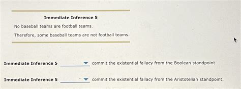 Solved Immediate Inference 5no Baseball Teams Are Football