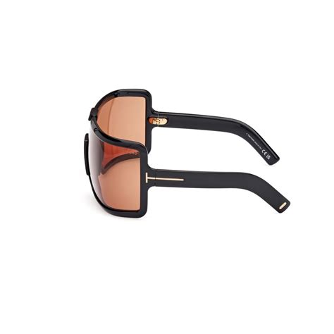 Tom Ford Ft 1118 Parker 01e Shiny Black Sunglasses Woman