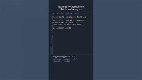 Textblob Python Library Sentiment Analysis Devnuggets Youtube