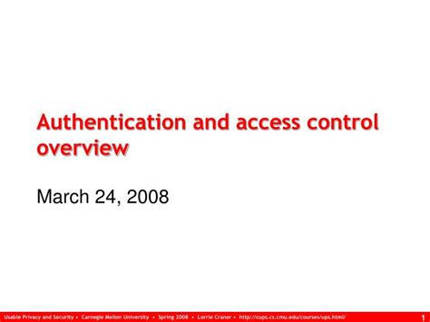 PPT Authentication And Access Control Overview PowerPoint Presentation ID
