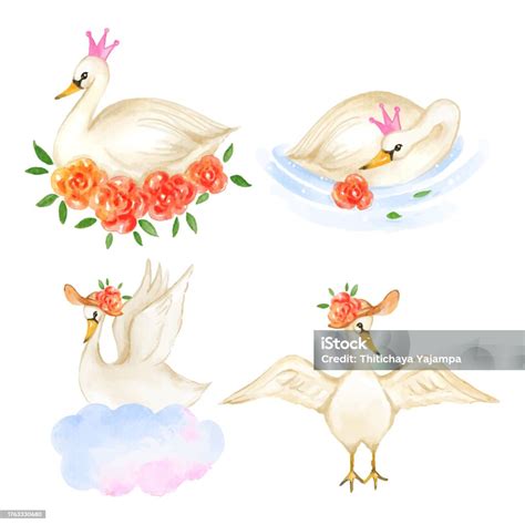 수채화 귀여운 청록색 만화 캐릭터 디자인 컬렉션은 배경과 다른 것입니다 벡터 일러스트 레이 션 결혼식에 대한 스톡 벡터 아트 및 기타 이미지 Istock