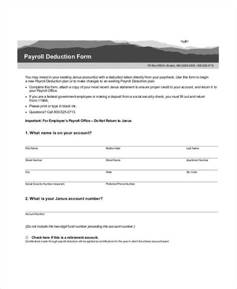 Payroll Deduction Form Free Payslip Templates