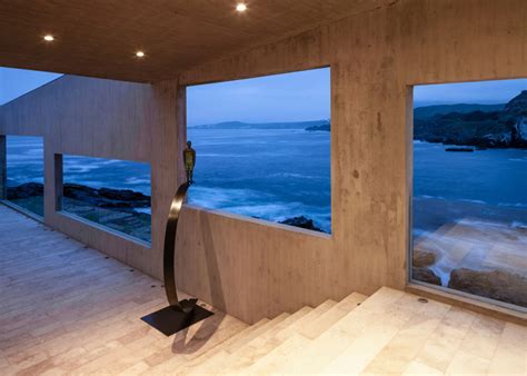 Concrete House By Felipe Assadi Slopes Along Chilean Coast