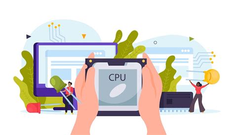 free vector microchip flat concept composition with human hands
