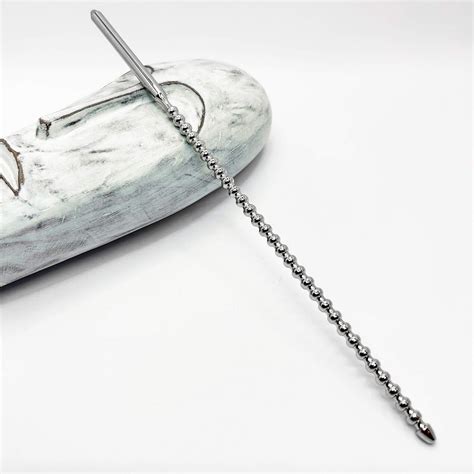 Double Ended Metal Ribbed Urethral Sounding Rod Eccentric Playroom