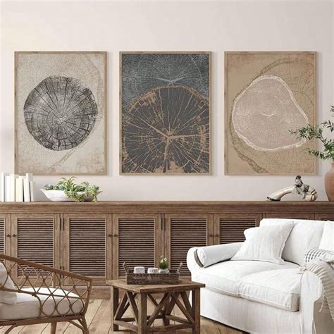 Set De 3 Pinturas En Lienzo De Arte De Paisajes Naturales Boho De La